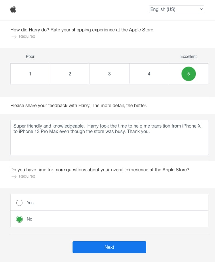 Apple Does Customer Surveys Right
