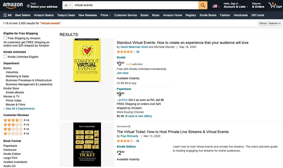 Using the Amazon Search Engine as Marketing